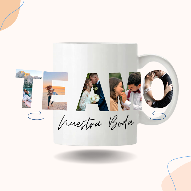 Taza Frase Te Amo Con Fotos Regalo Romántico Cristal Plaque